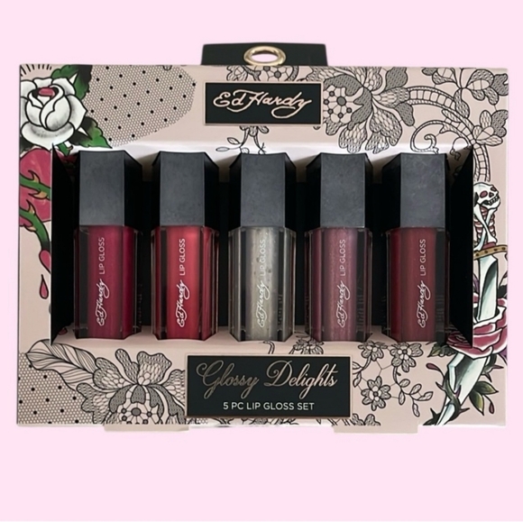 Ed Hardy | Makeup | Ed Hardy Lip Balm Gloss 5pc Set Reds And Pinks New ...